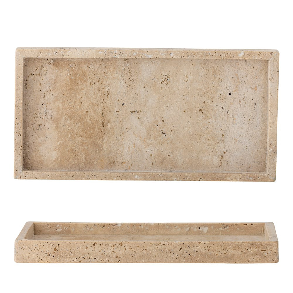 Majsa Travertine Tray – Terracotta Clover