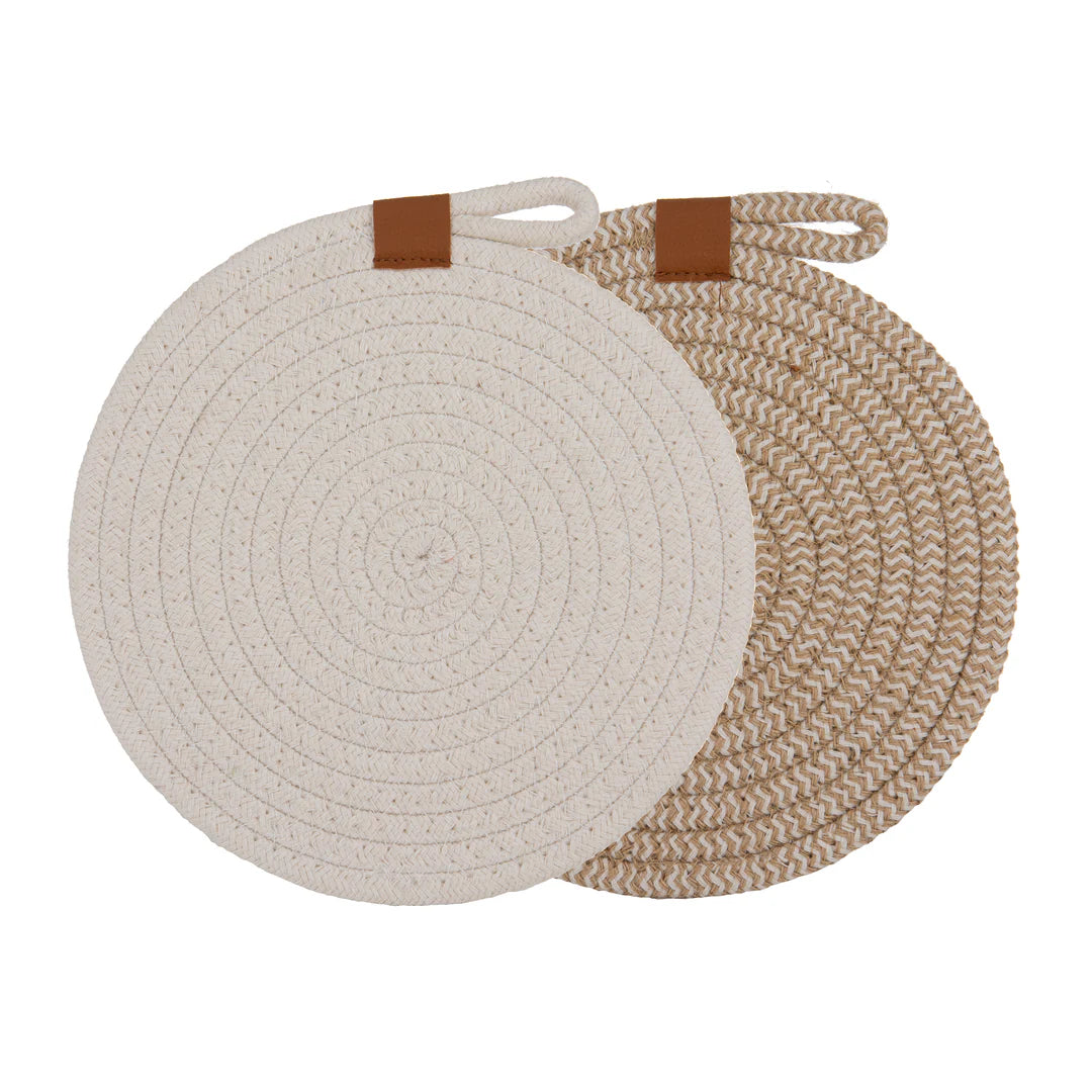 Nash White Set of 2 Trivet – Terracotta Clover