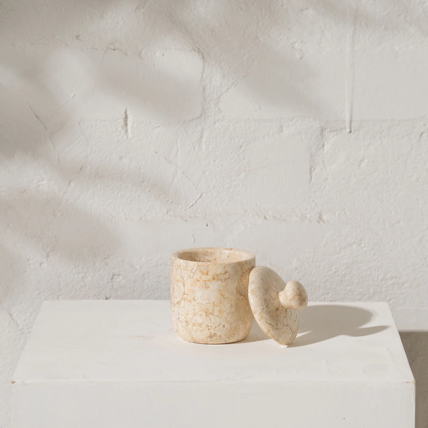 EMELE TRAVERTINE JAR – Terracotta Clover