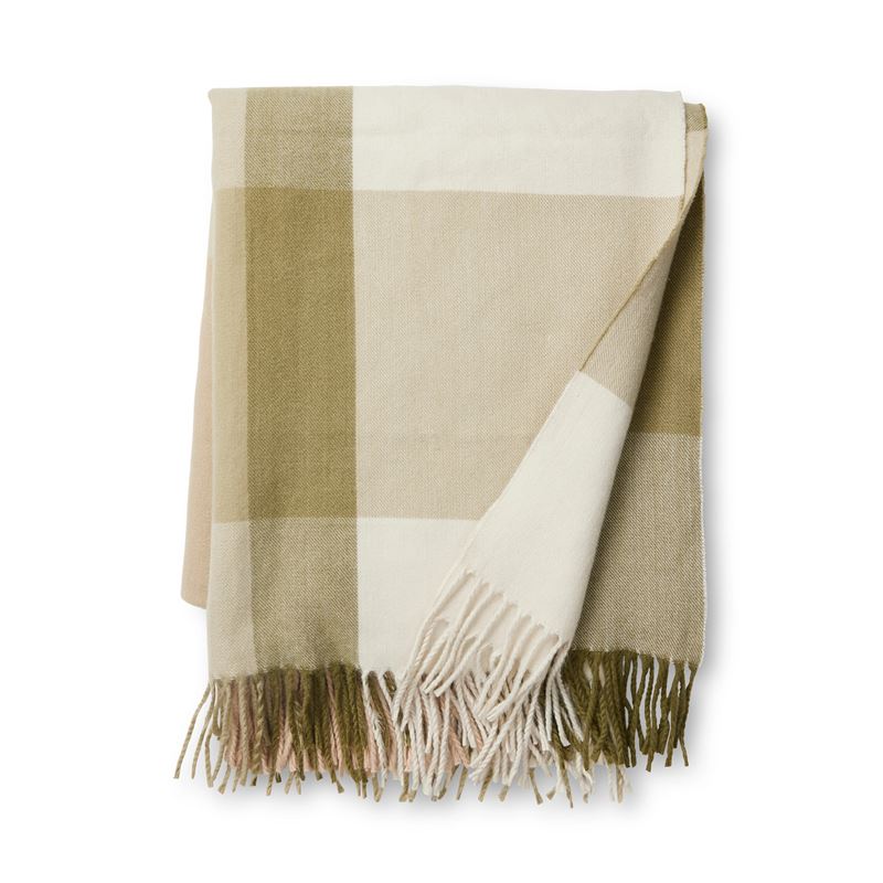 Felix Green Check Throw – Terracotta Clover